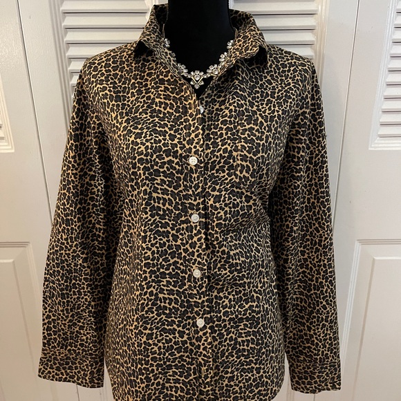 J. Crew | Tops | Jcrew Cheetah Print Long Sleeve Blouse | Poshmark